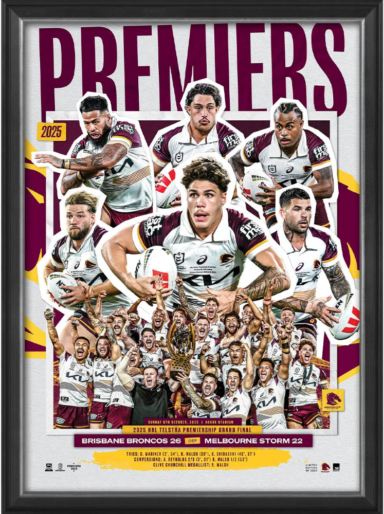BRISBANE BRONCOS 2025 NRL PREMIERS MERCHANDISE & MEMORABILIA: 2025 ...