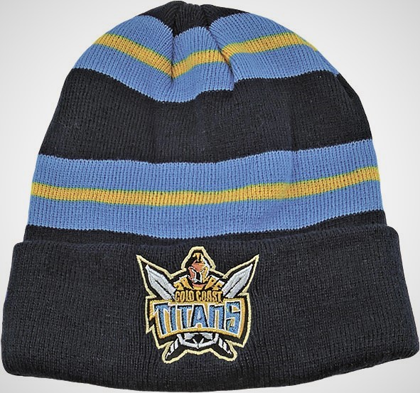 GOLD COAST TITANS NRL MERCHANDISE: GOLD COAST TITANS NRL WOZZA BEANIE