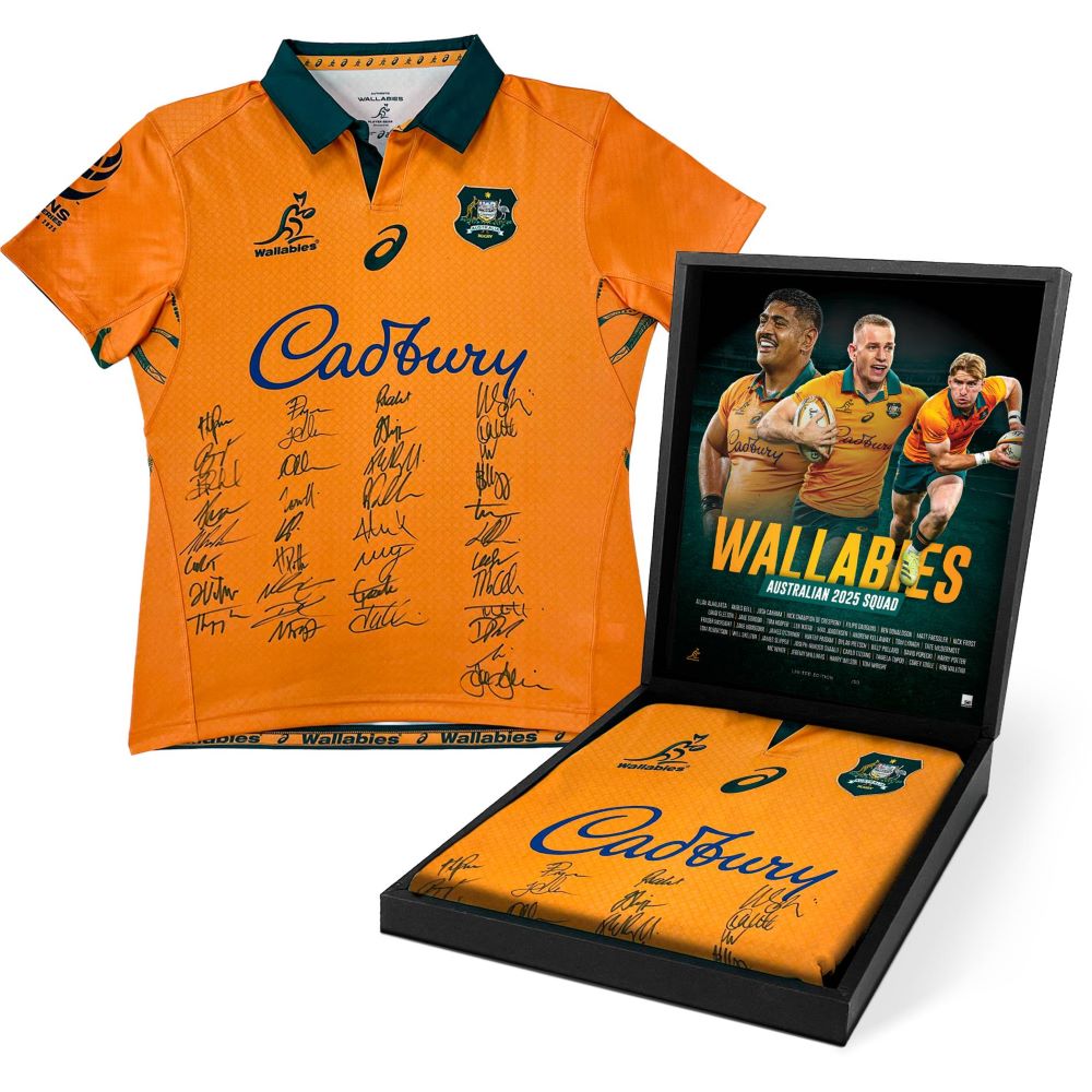 Wallabies - All Blacks Merchandise: Wallabies Squad 2025 Signed Jersey ...